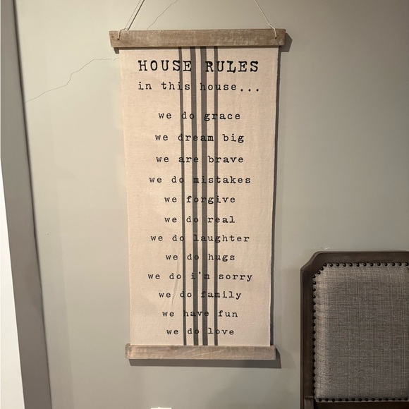 Wall Decor | House Rules Canvas Wall Hanging Cream | Poshmark